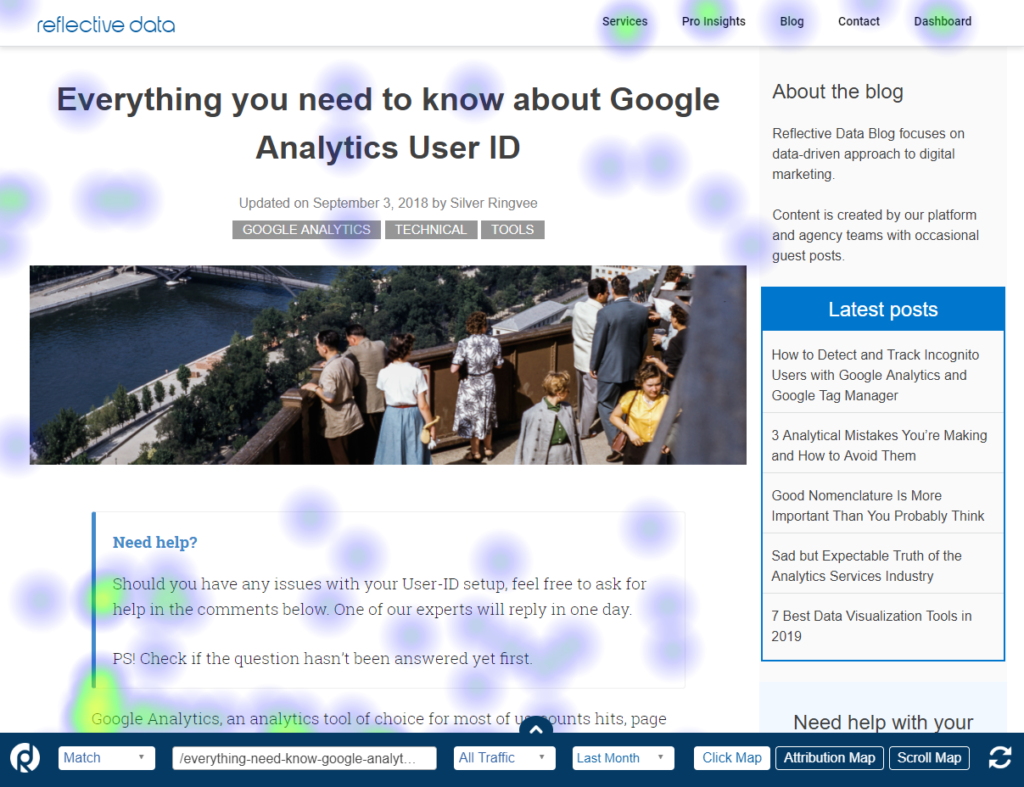 Click Tracking Visualization Example - Reflective Data